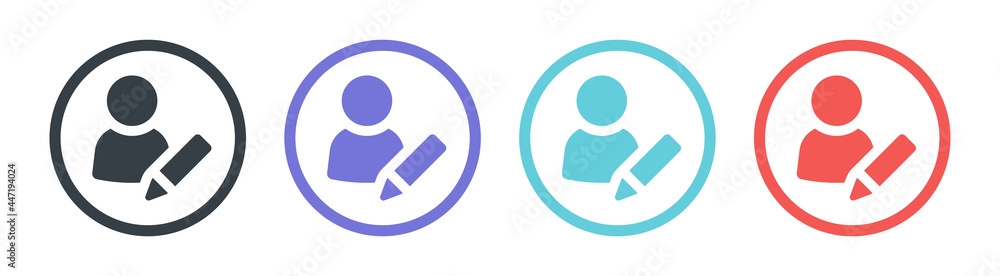 Edit user icon vector isolated on white background. Stock Vector ...