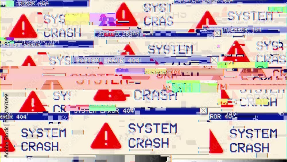 Stockvideon Abstract Hacked system Error, firewall fail, glitched pc ... Stockvideon Abstract Hacked system Error, firewall fail, glitched pc ...