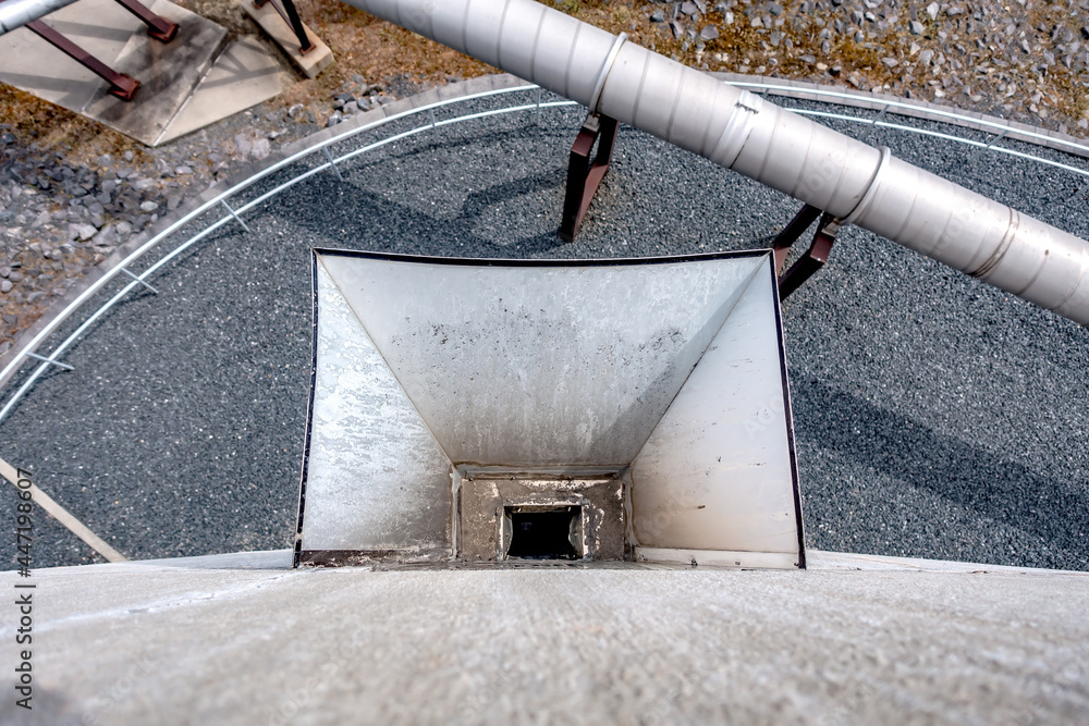 Aluminum gutter box water collector box for roof drainage Stock Photo ...
