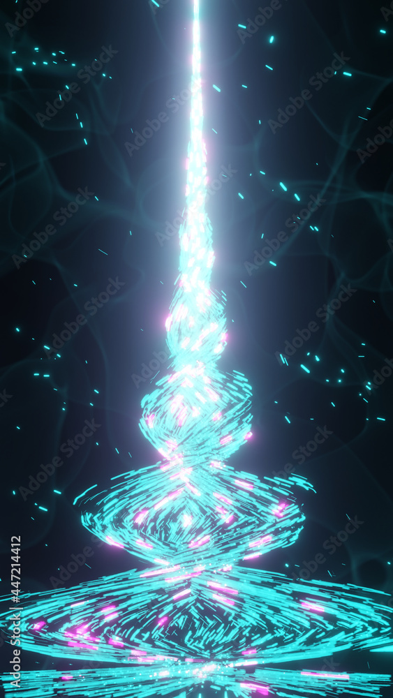 3D illustration graphics mobile background of abstract sci-fi energy ...