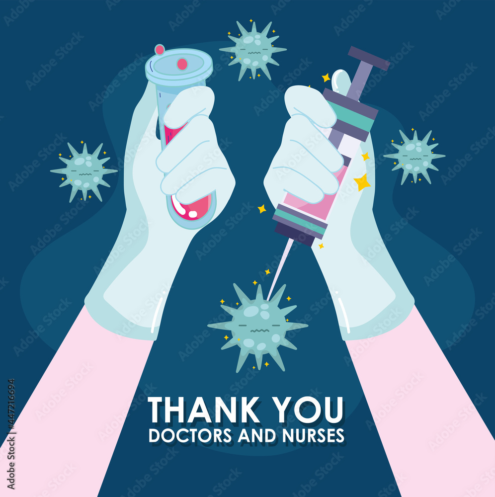 thank you doctors and nurses Stock Vector | Adobe Stock