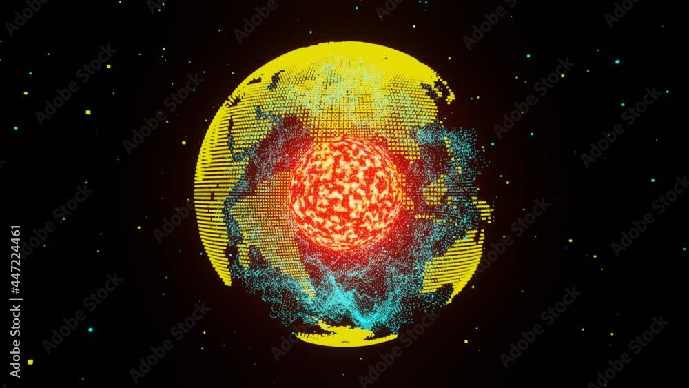 Vidéo Stock 4K video hologram view animation of abstract three-layer of ...