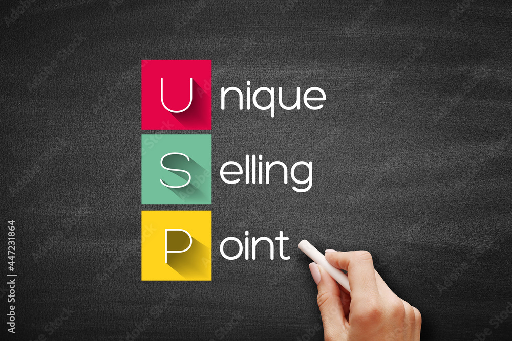 Illustrazione Stock USP - Unique Selling Proposition acronym, business ...