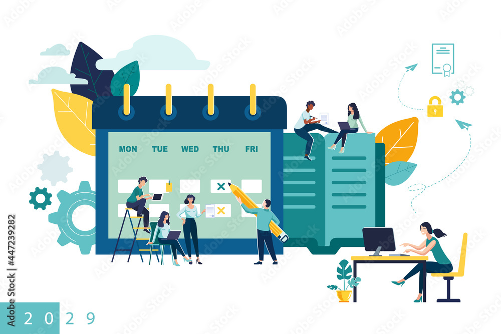 Calendar planner, business concept. Business task organization of work ...