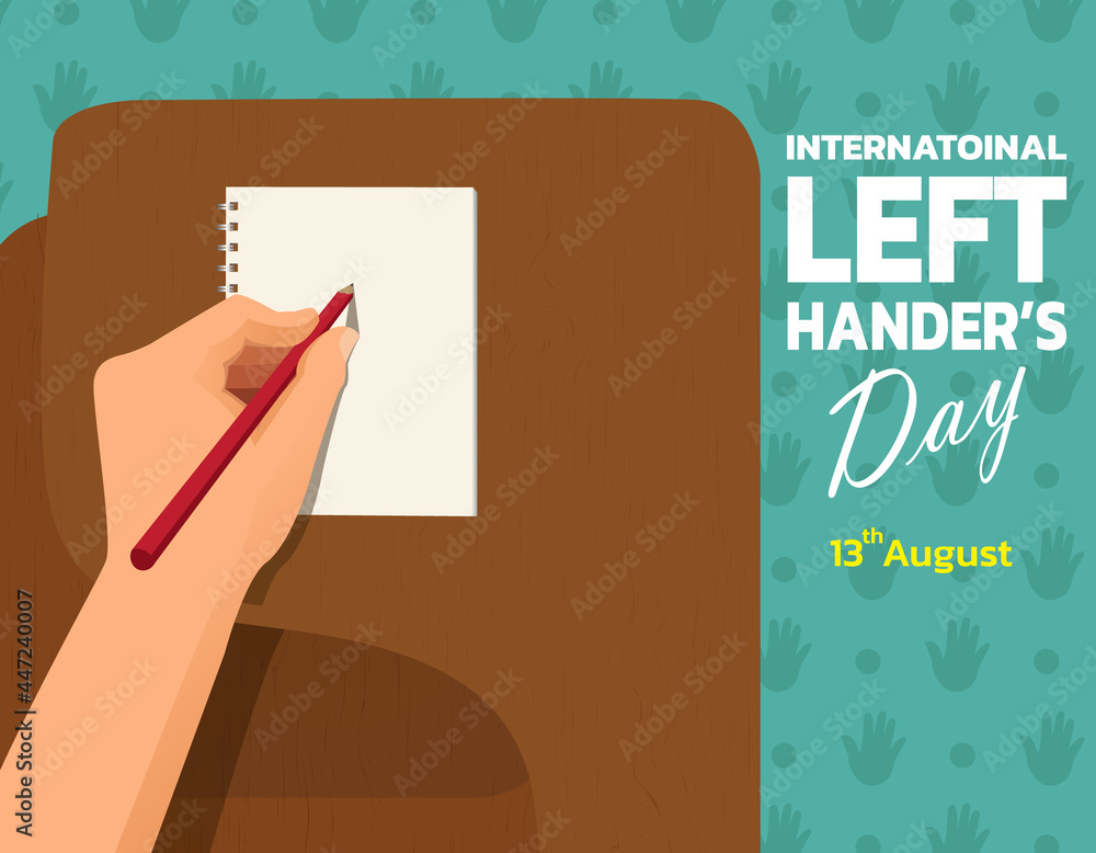 Happy Left-handers Day. Left-handed character illustration. Vector ...