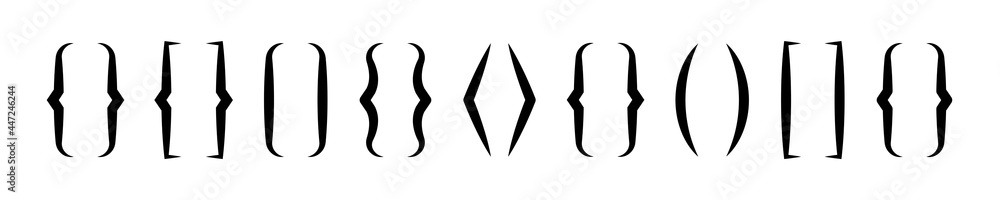 text brackets brace vector illustration isolated on white background ...