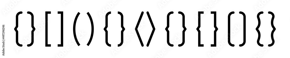 text brackets brace vector illustration isolated on white background ...