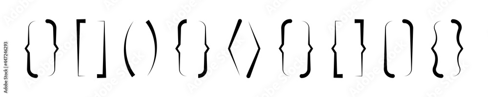 text brackets brace vector illustration isolated on white background ...