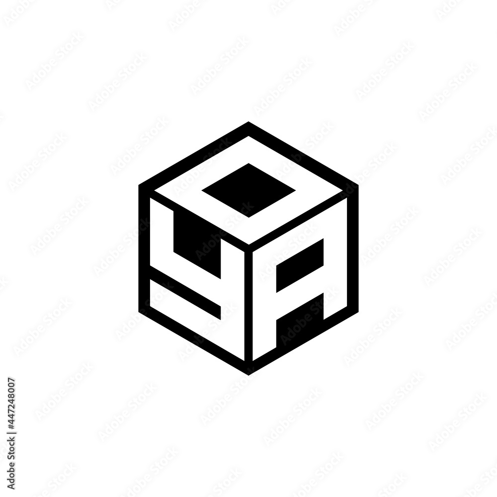 YAD letter logo design with white background in illustrator, cube logo ...