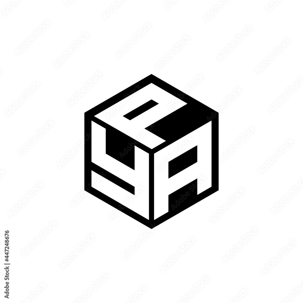 YAP letter logo design with white background in illustrator, cube logo ...