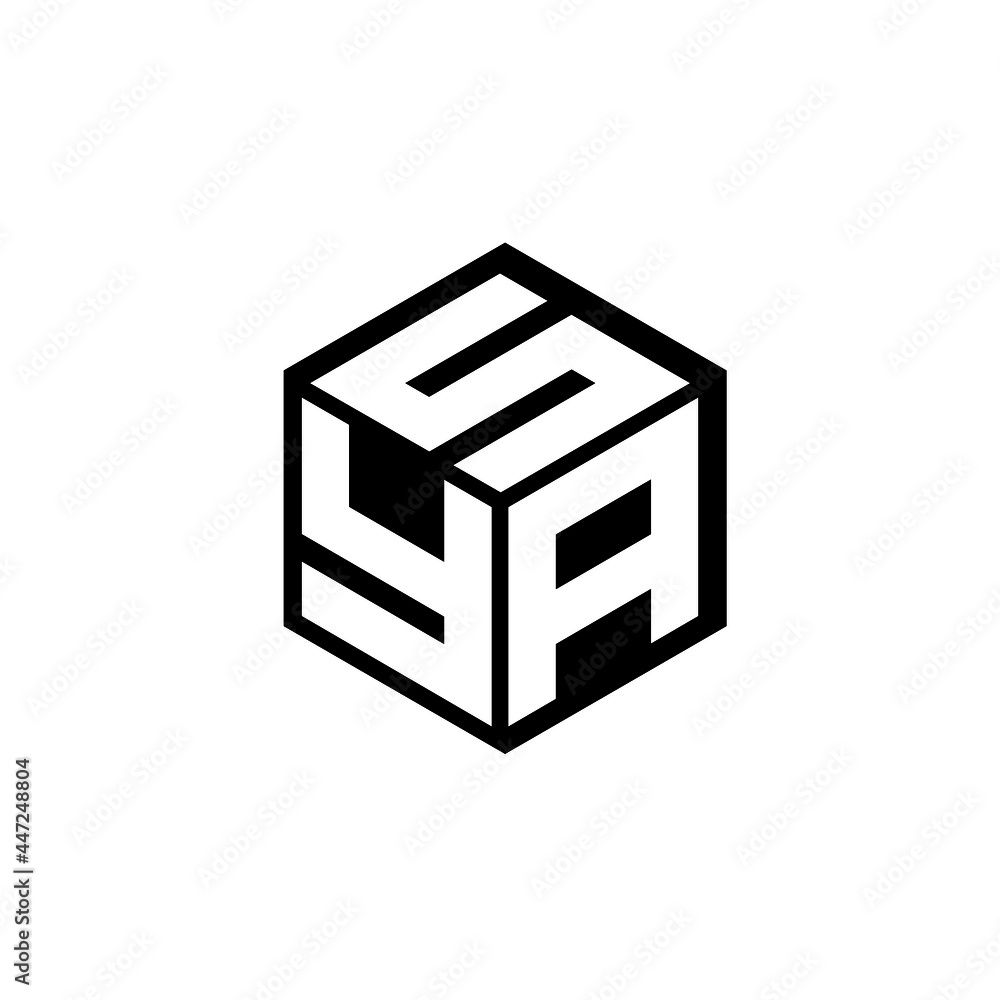 Vetor do Stock: YAS letter logo design with white background in ...