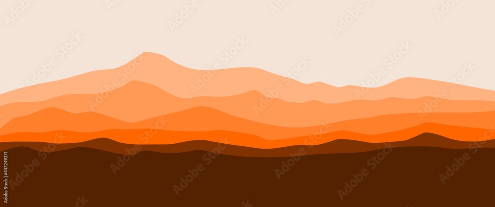 Mountain landscape vector illustration suitable for desktop background ...