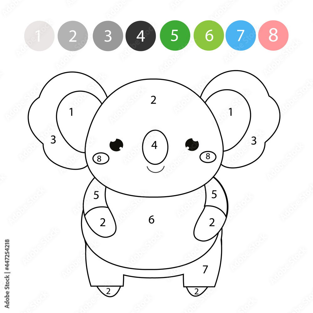 Coloring page. Color by numbers picture for toddlers and kids ...