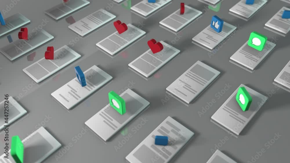 3d rendering of the background with the symbols like , thumbs up ...