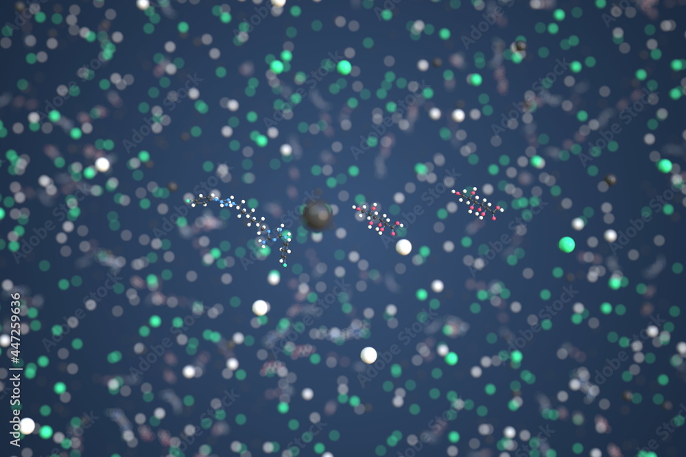 Chlorhexidine gluconate molecule made with balls, scientific molecular ...