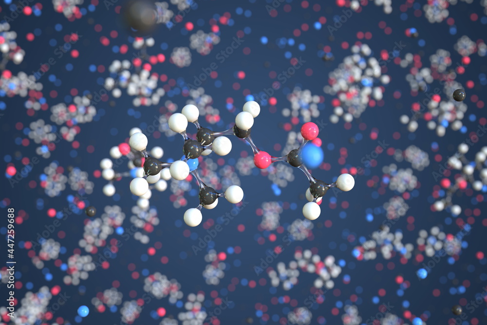 Acetylcholine molecule. Conceptual molecular model. Chemical 3d ...