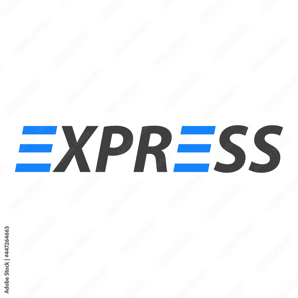 Logo con palabra Express con letra E con lineas de velocidad en color ...