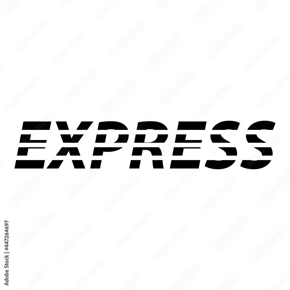 Logo con palabra Express en color negro con lineas de velocidad en ...