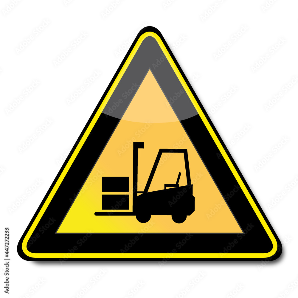 Achtung Gabelstapler - Schild mit Symbolbild - Spedition Stock Vector ...