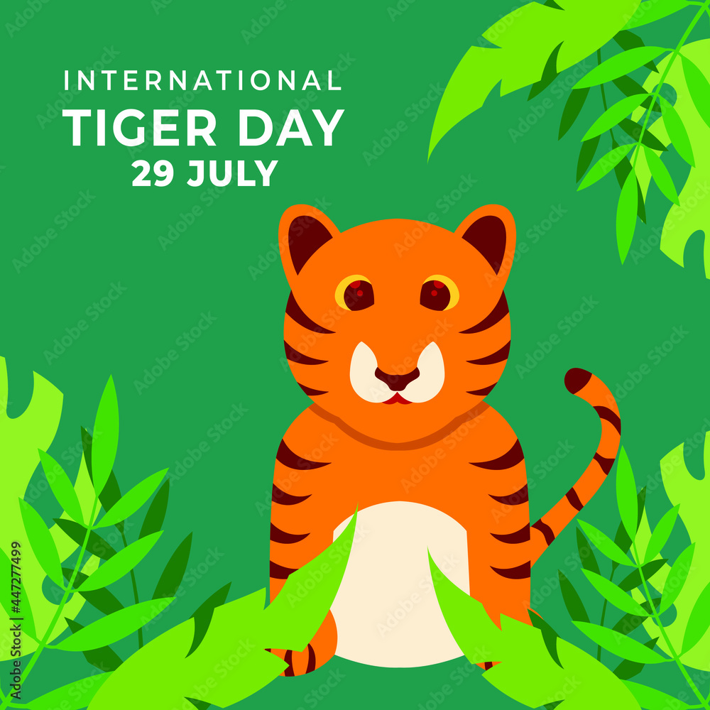 Design illustration of International tiger day, poster or background ...