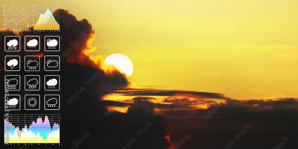 Environment data symbol forecast with graph and chart and weather ...