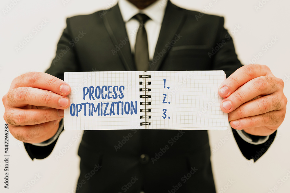 Inspiration showing sign Process Optimization. Word for improves the ...