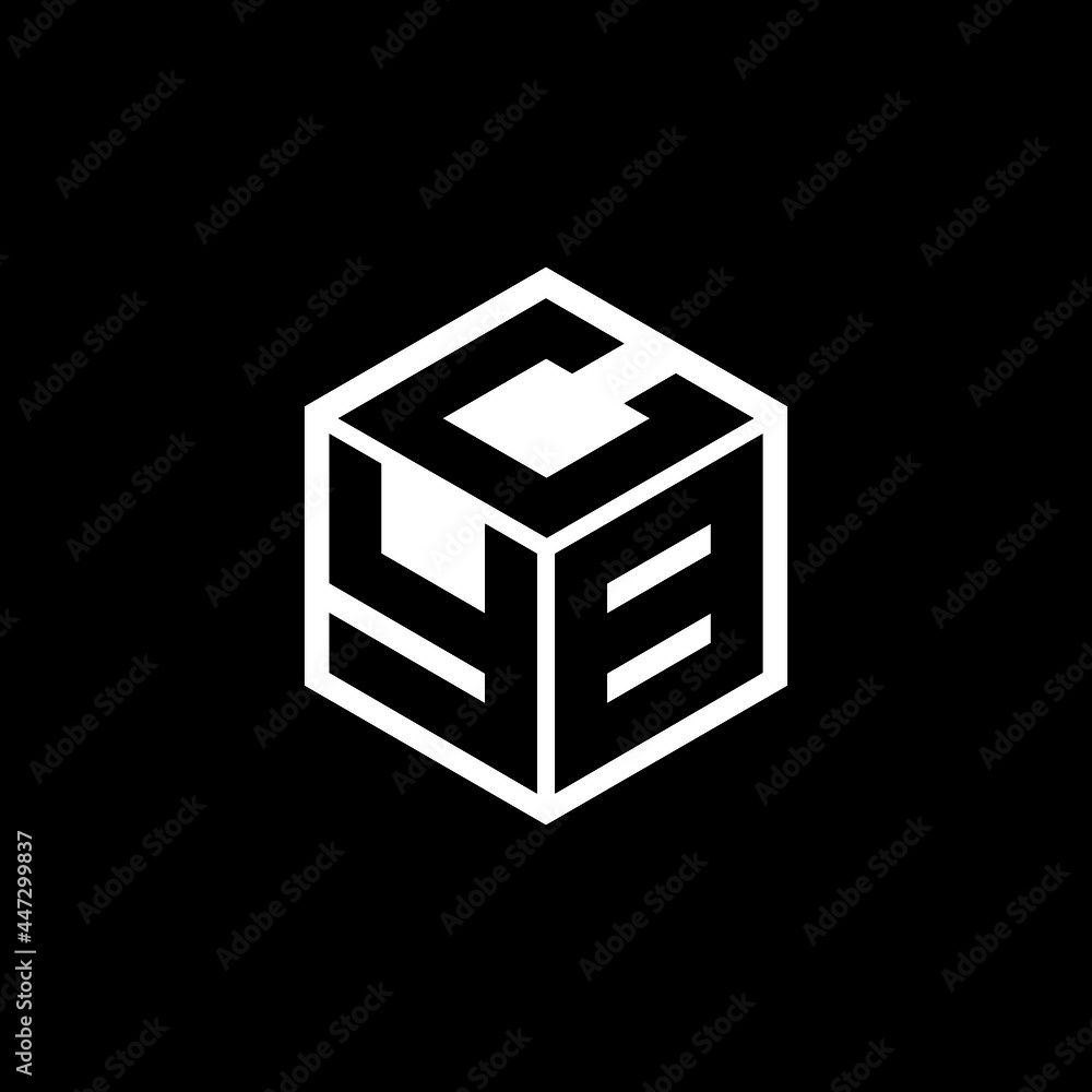 YBC letter logo design with black background in illustrator, cube logo ...