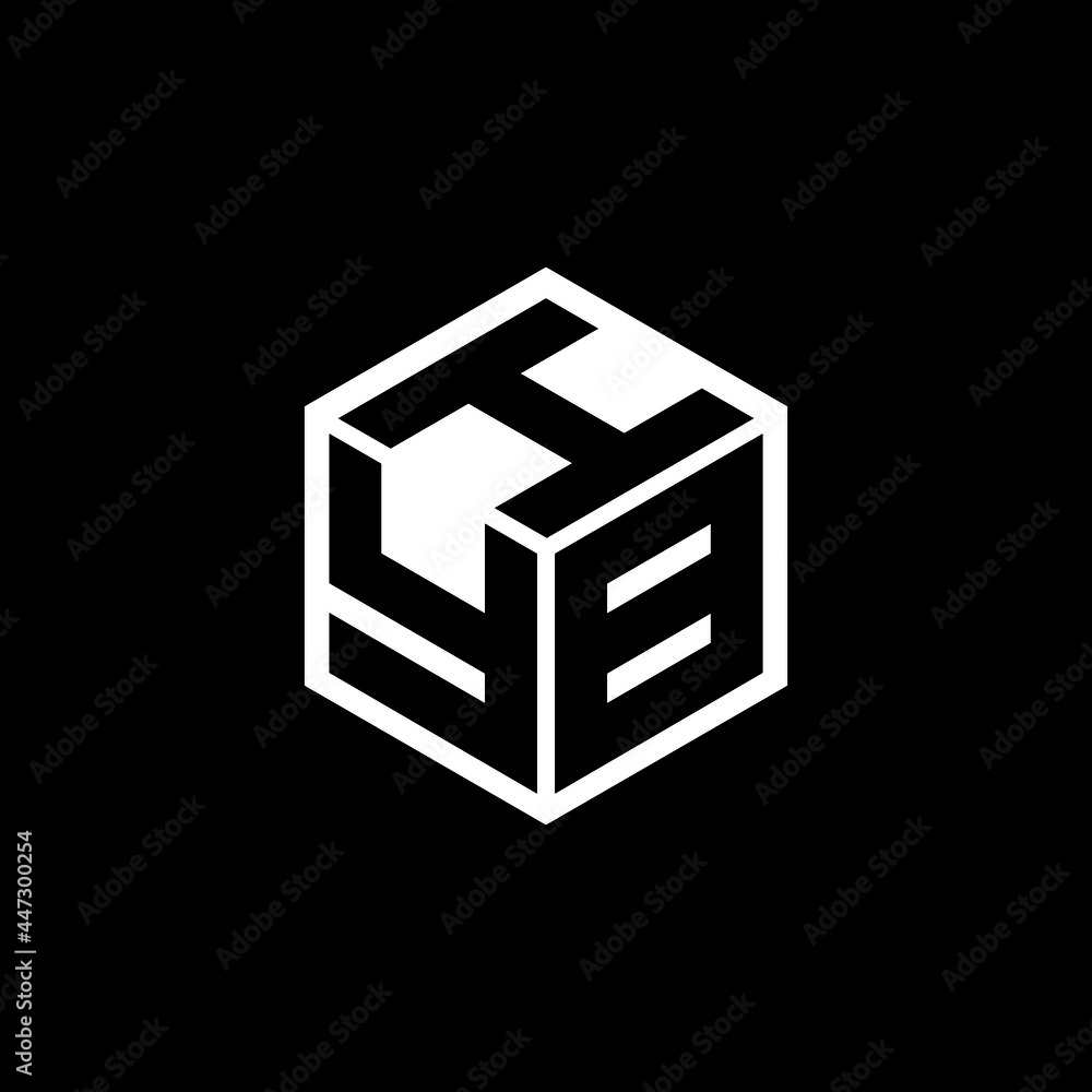 YBI letter logo design with black background in illustrator, cube logo ...