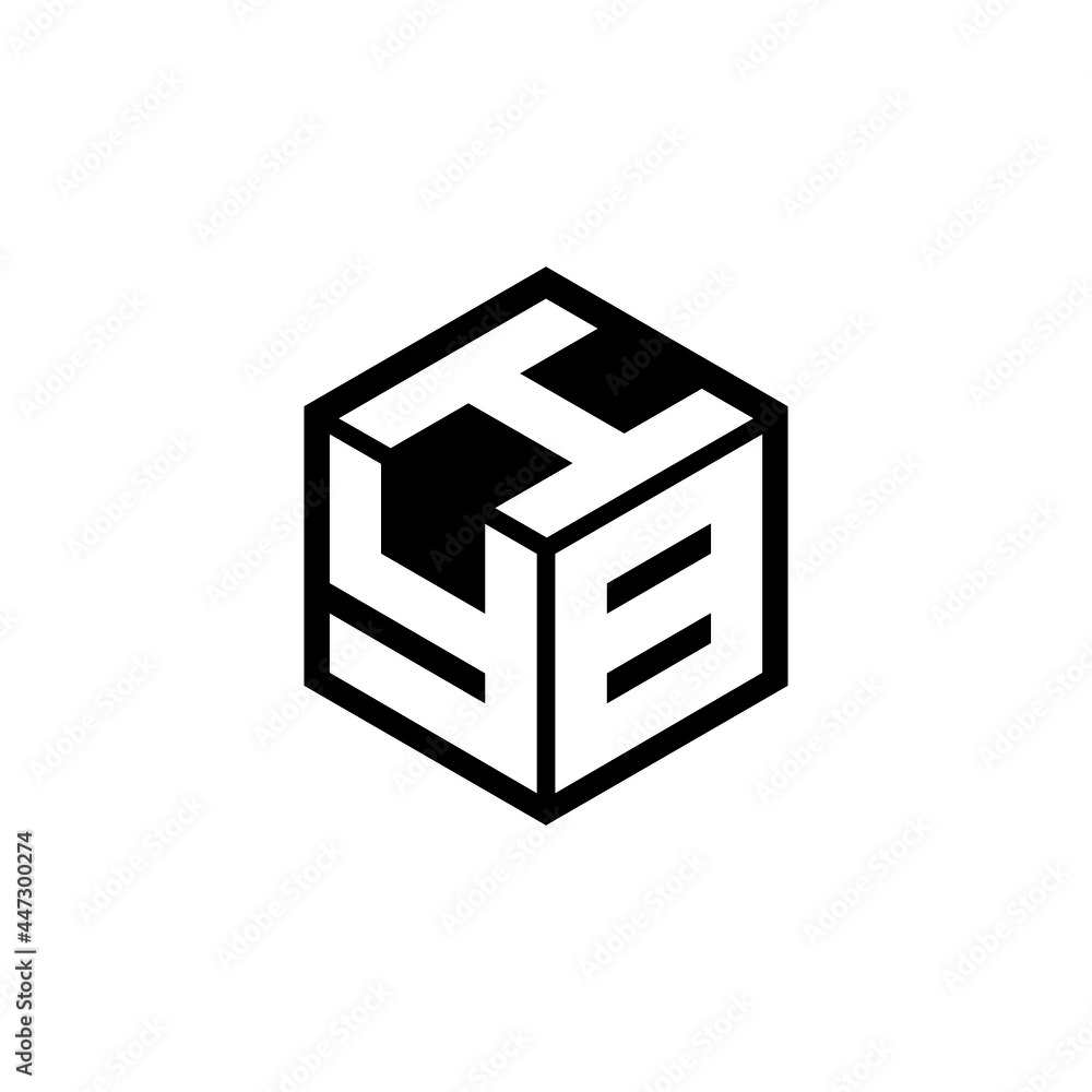 YBI letter logo design with white background in illustrator, cube logo ...