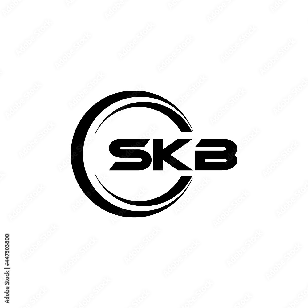 SKB letter logo design with white background in illustrator, cube logo ...