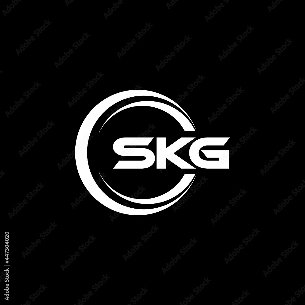 SKG letter logo design with black background in illustrator, cube logo ...