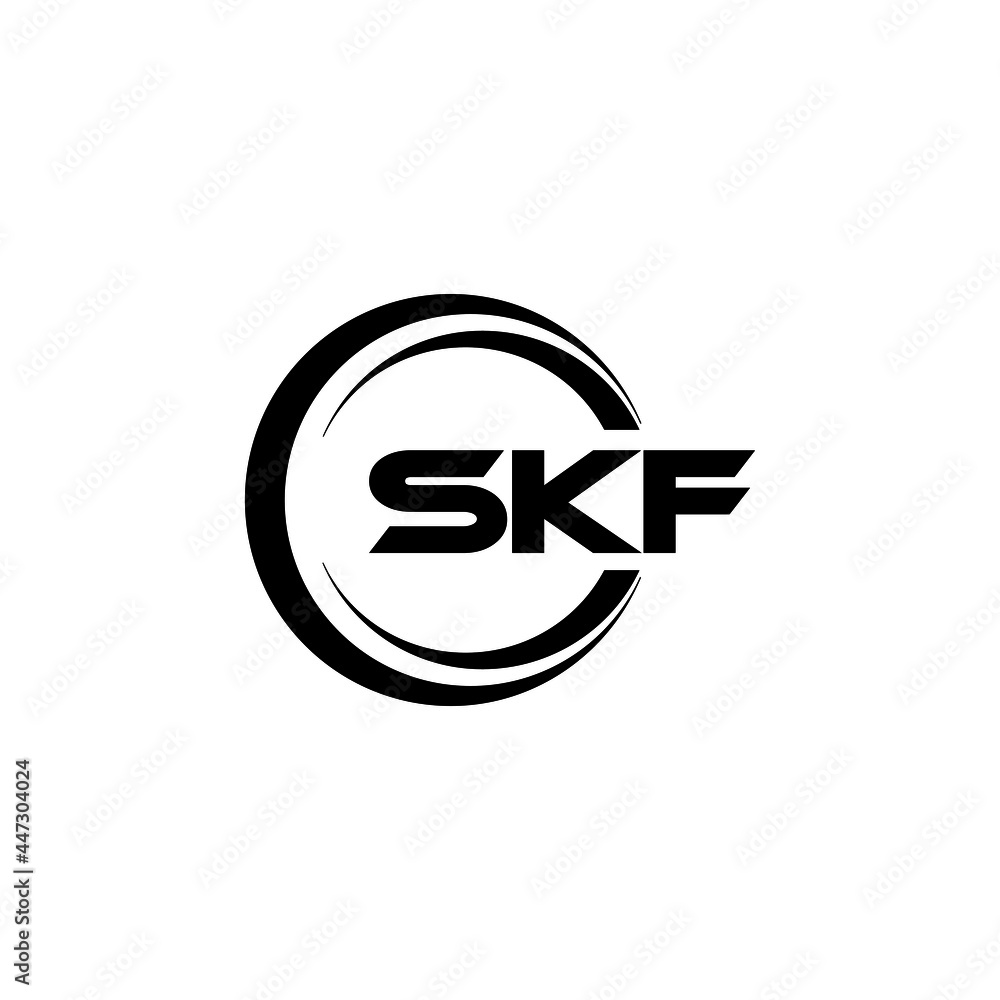 Vecteur Stock SKF letter logo design with white background in ...