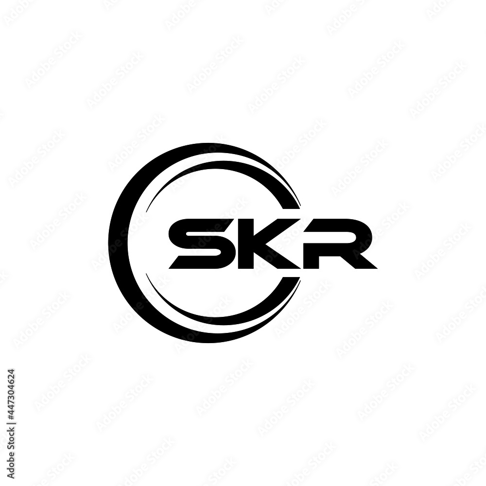 SKR letter logo design with white background in illustrator, cube logo ...