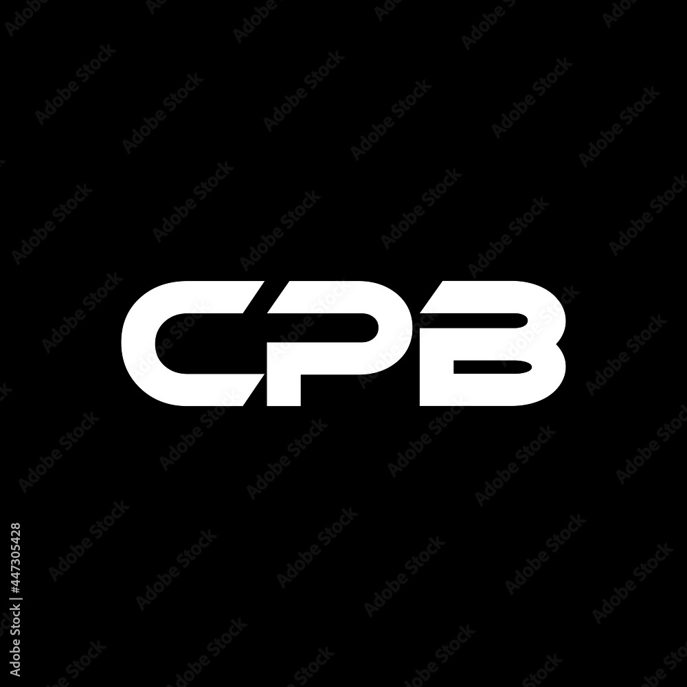 CPB letter logo design with black background in illustrator, vector ...