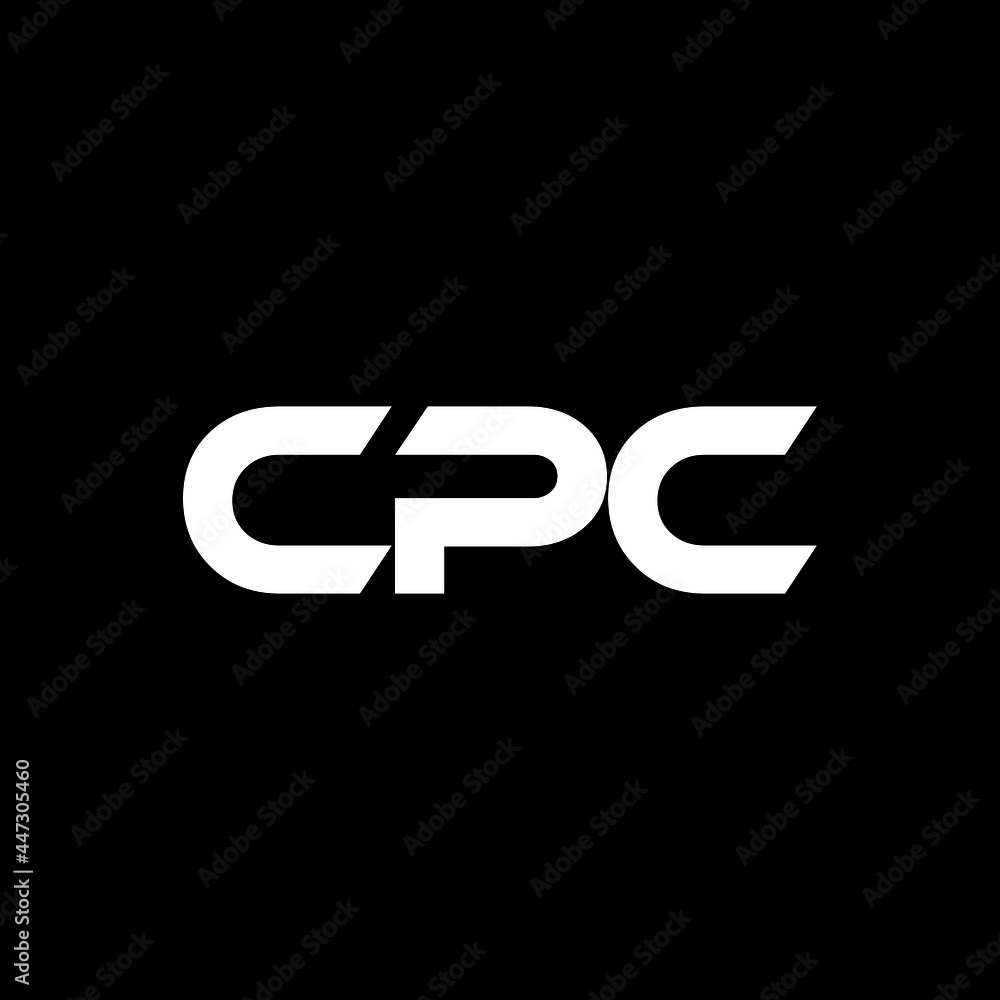 CPC letter logo design with black background in illustrator, vector ...