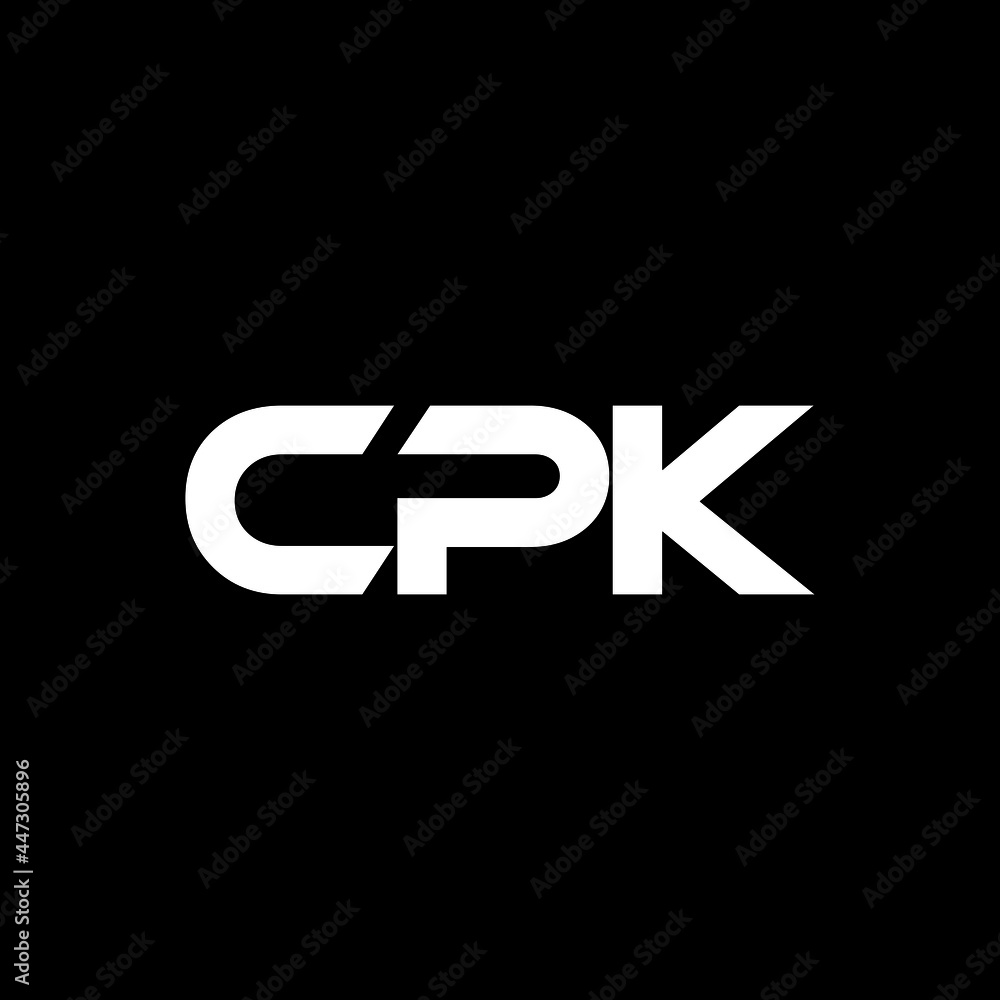 CPK letter logo design with black background in illustrator, vector ...