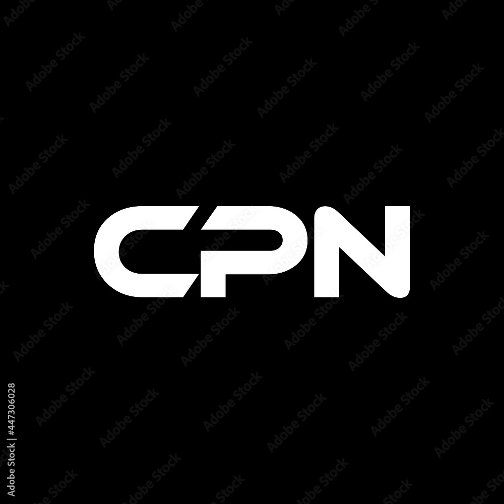 CPN letter logo design with black background in illustrator, vector ...
