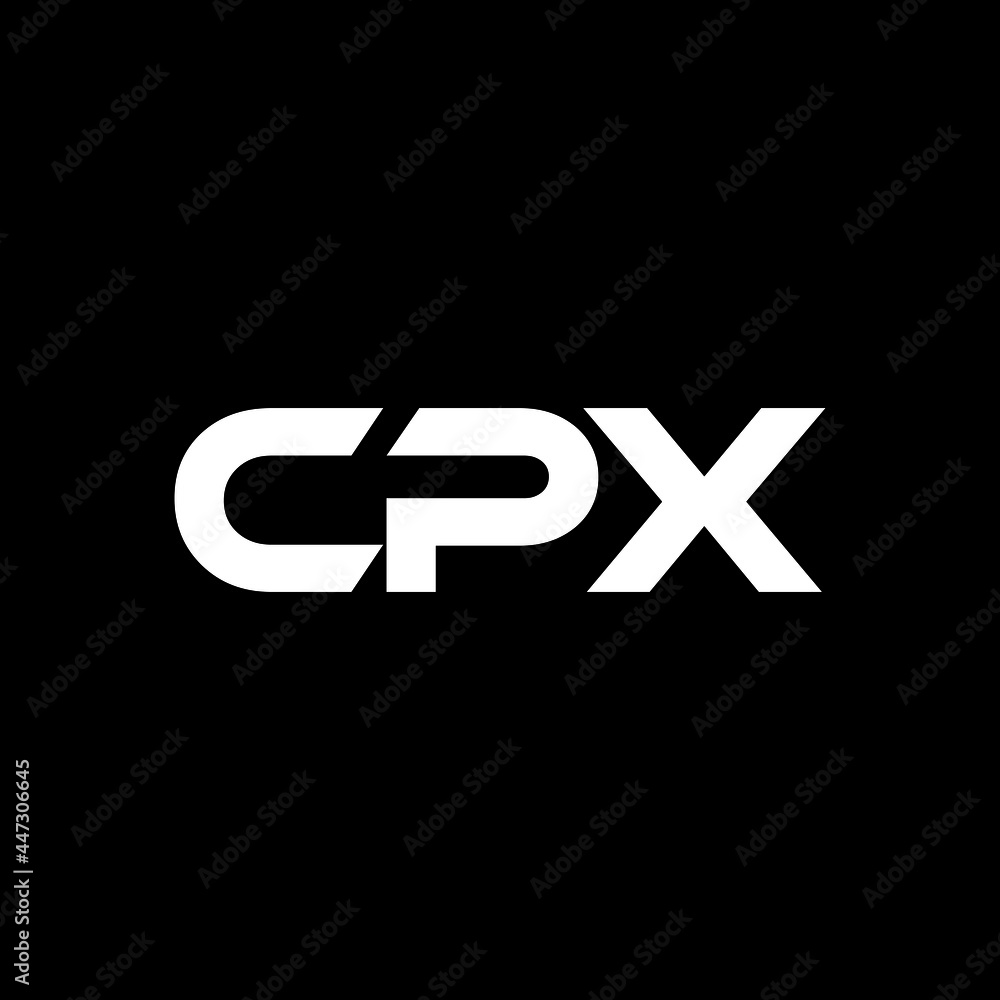 CPX letter logo design with black background in illustrator, vector ...