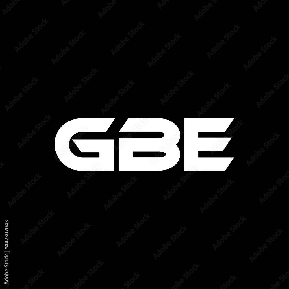 GBE letter logo design with black background in illustrator, vector ...