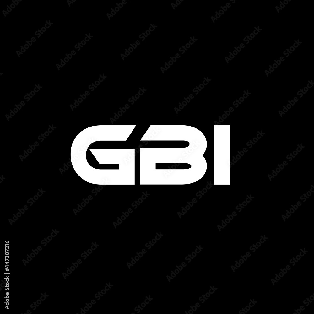GBI letter logo design with black background in illustrator, vector ...