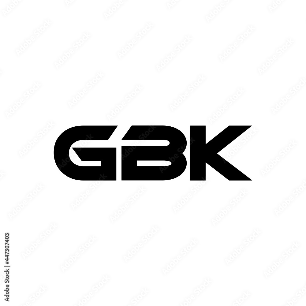 GBK letter logo design with white background in illustrator, vector ...