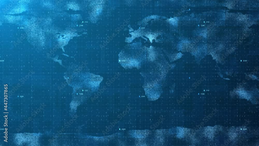 4K Science Internet and Business technology Loop background. 3D Earth ...