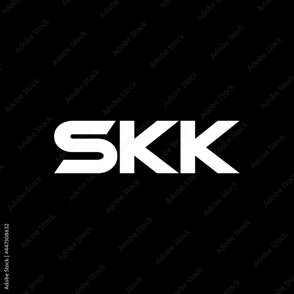 SKK letter logo design with black background in illustrator, vector ...