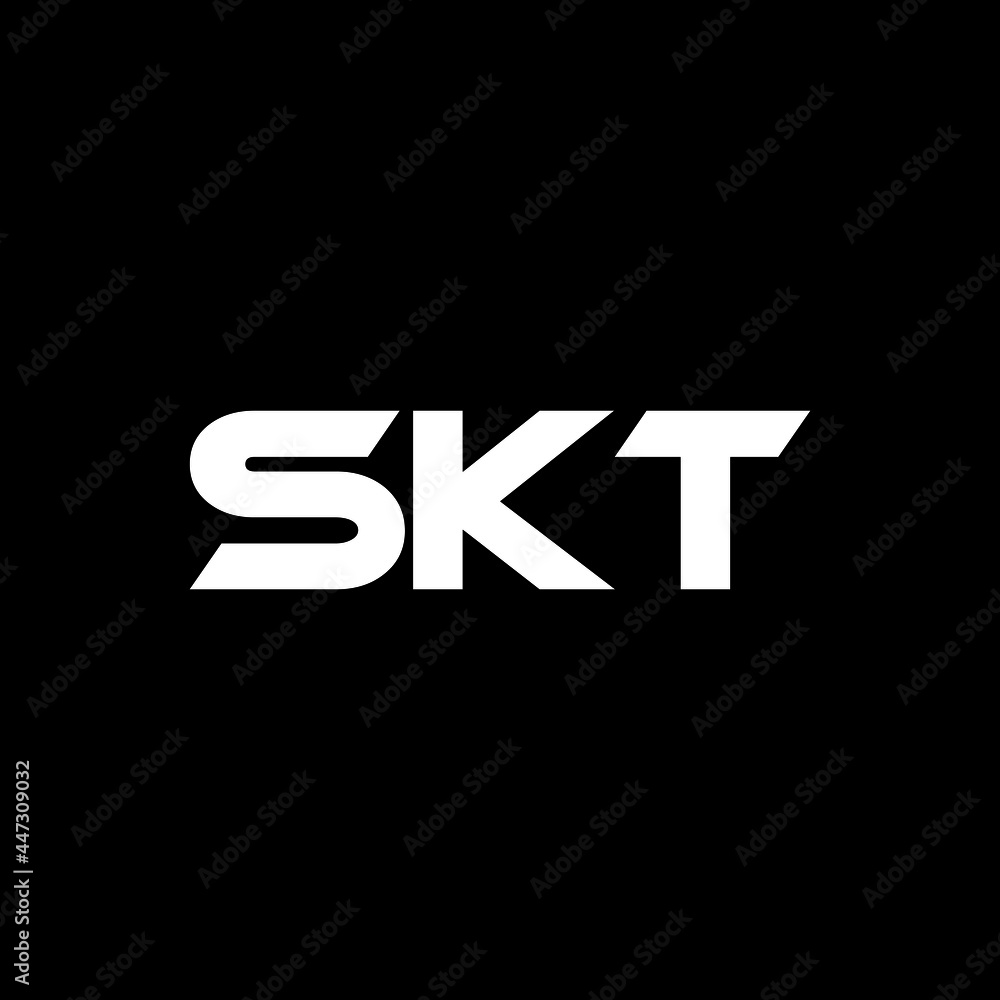 SKT letter logo design with black background in illustrator, vector ...
