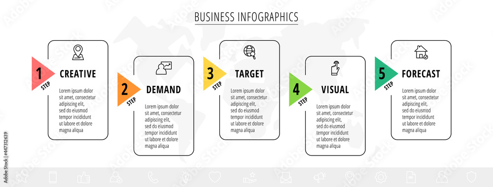 Vector infographic square label, template design. Business concept ...