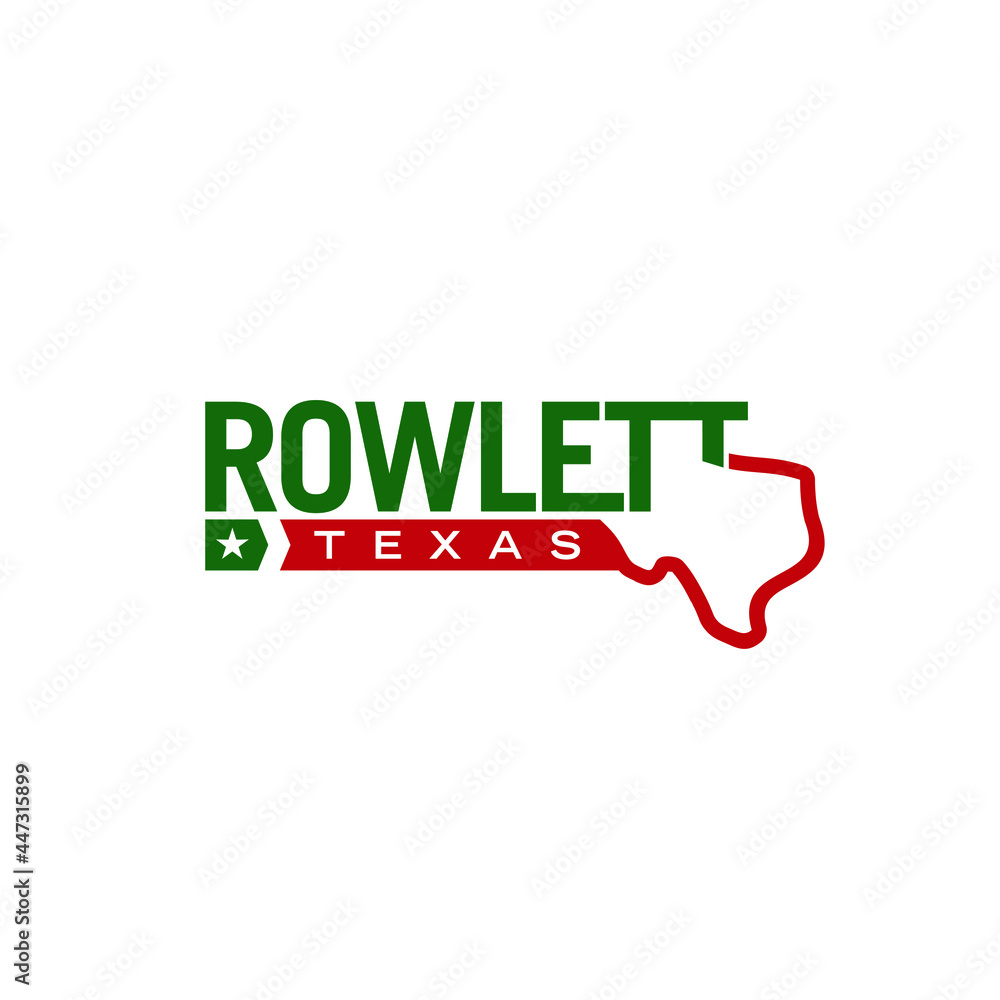 City of Rowlett, Texas Logo Design. Map and Flag Color Vector ...