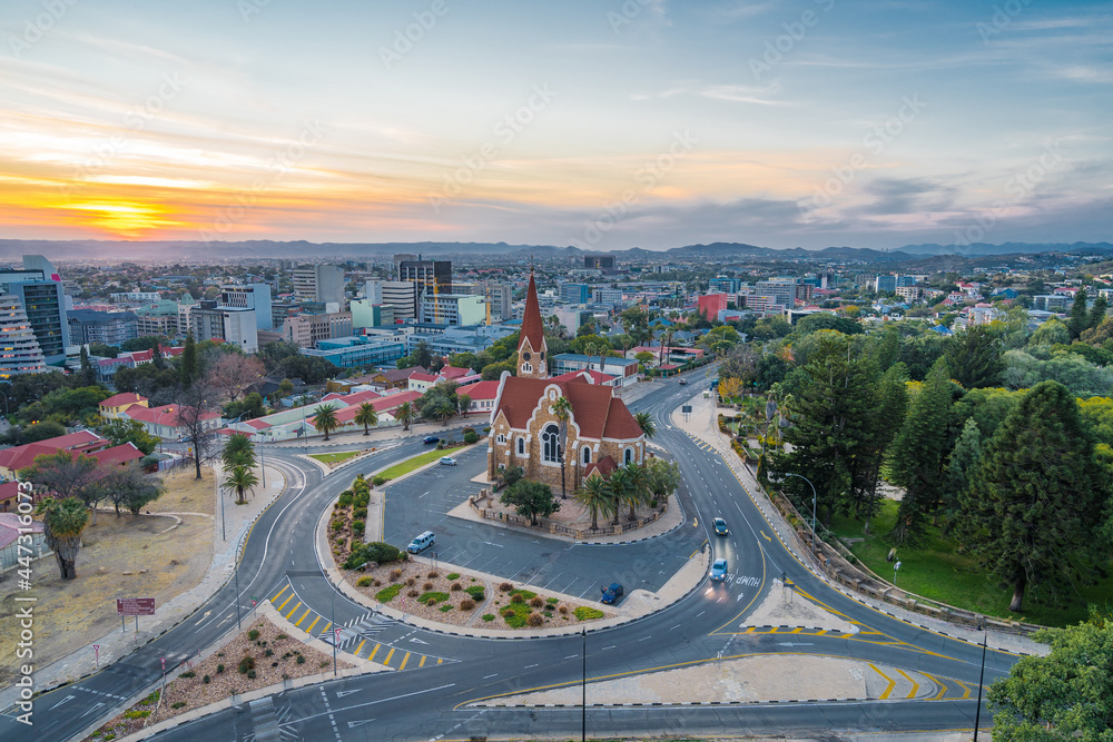 Aerial view of historical landmark Christ Church aka Christuskirche at ...