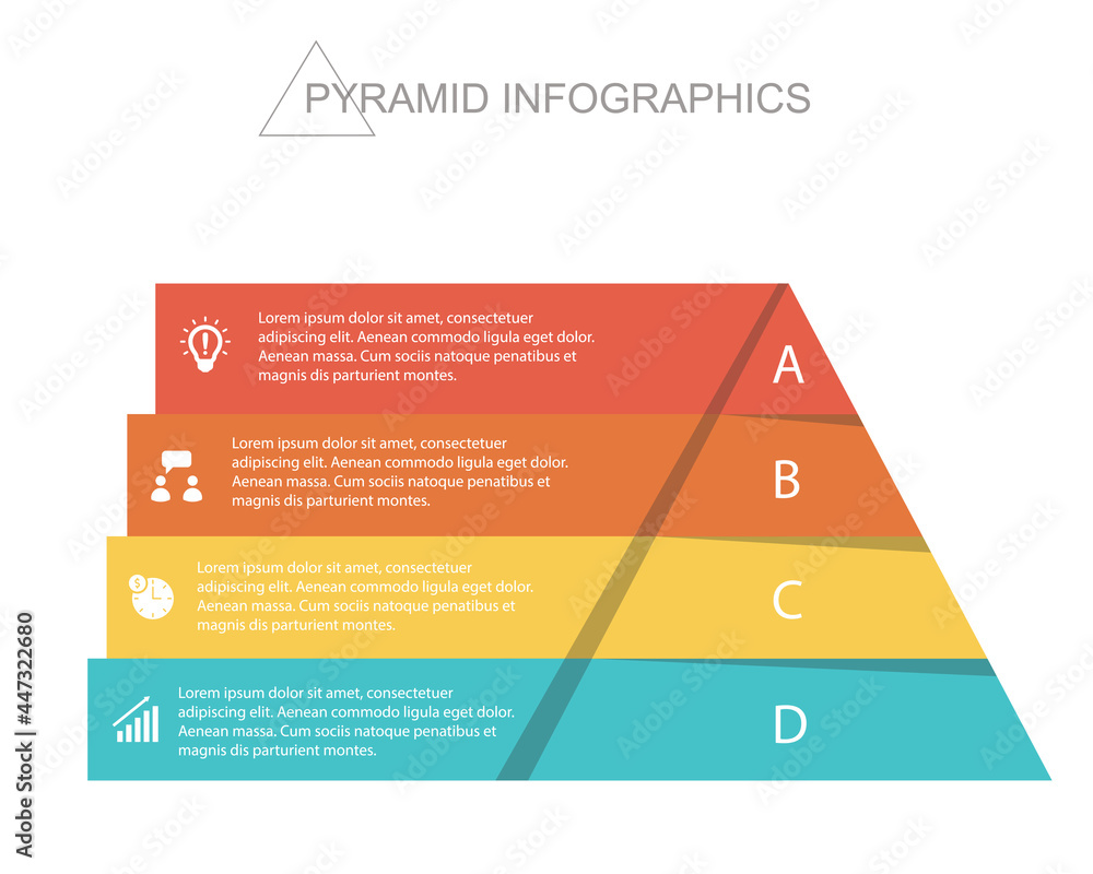 Pyramid Infographics. Funnel Pyramid with 5 charts Stock Vector | Adobe ...