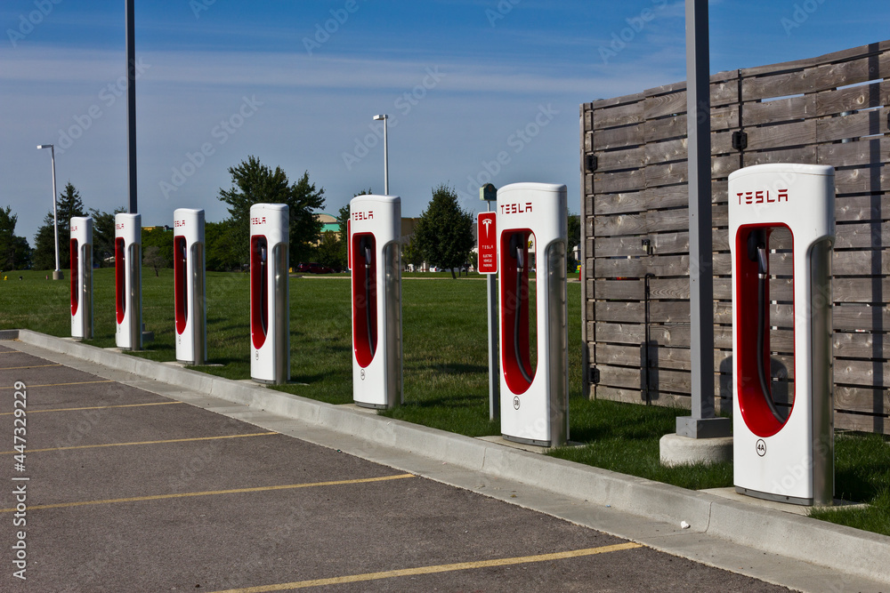 Tesla Supercharger Station. The Supercharger offers fast recharging of ...