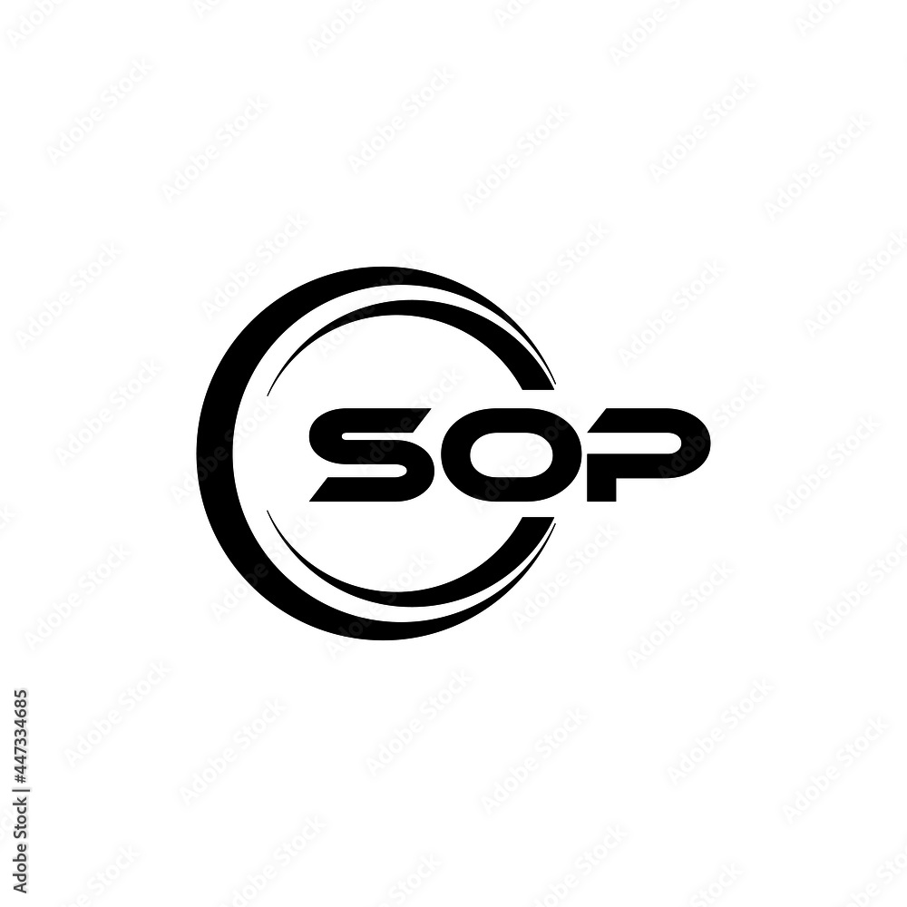 SOP letter logo design with white background in illustrator, cube logo ...